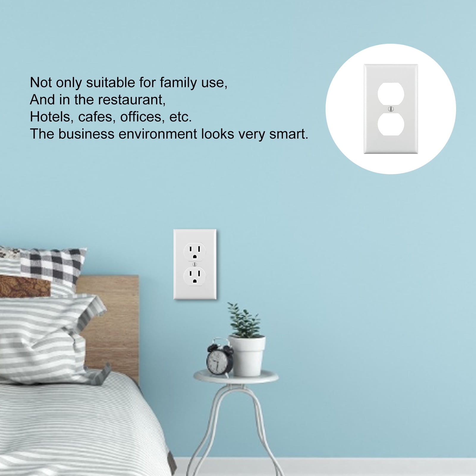 NIBOLOG Socket Plate Hard Heat Resistant US Standard Wall Switch ...