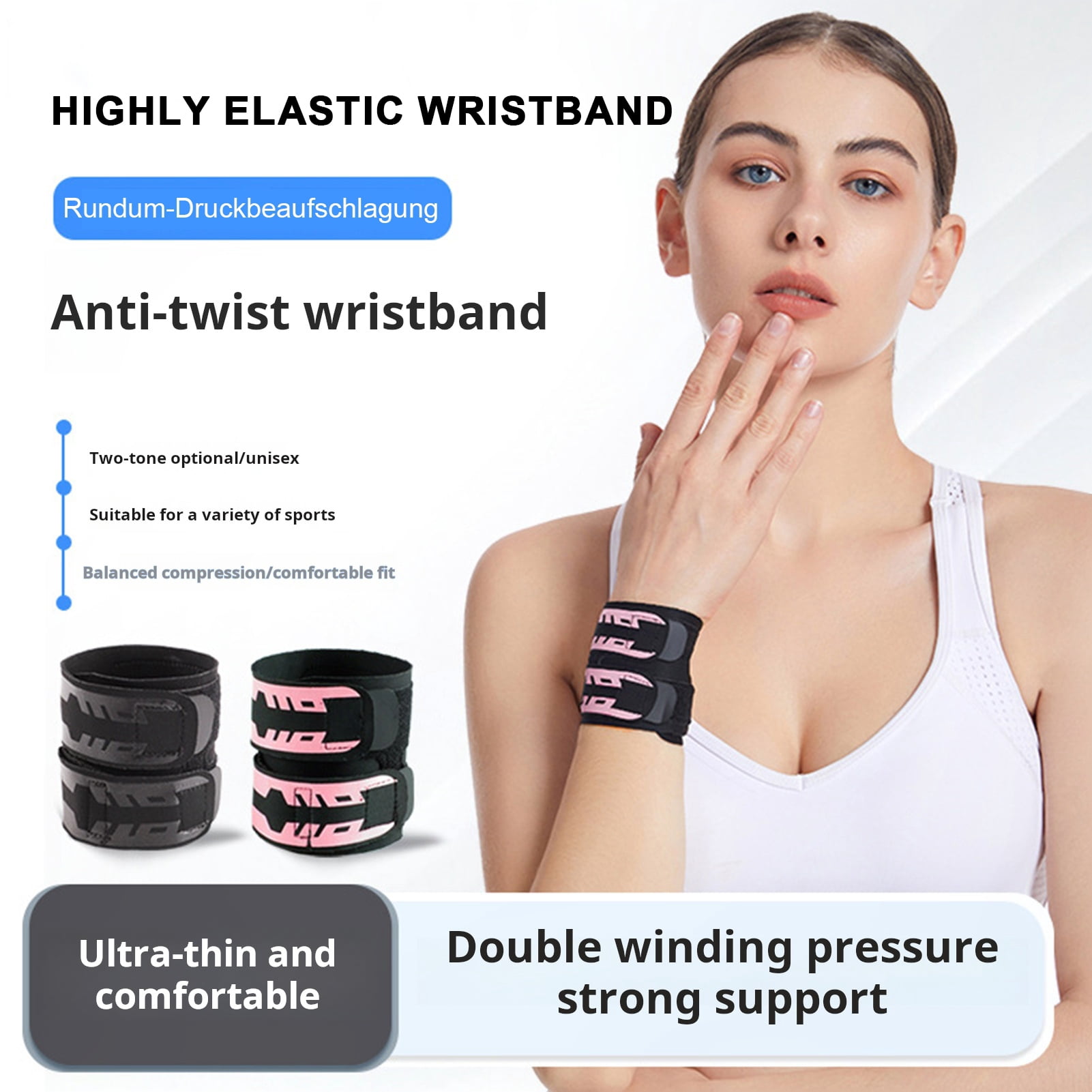 NIBOLOG Sports Wrist Brace with Adjustable Fastener Tape Fitness ...