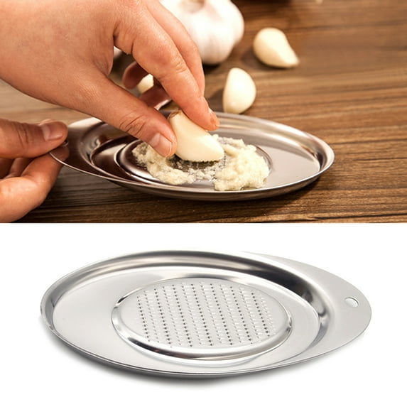 NIBOLOG Stainless Steel Ginger Garlic Grater Crusher Spoon Tray ...