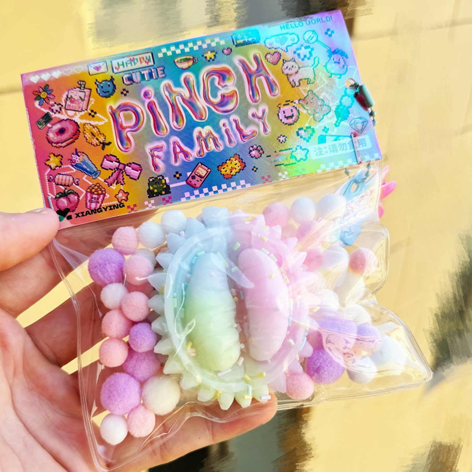 NIBOLOG Stress Relief Pinch Toy Slow Rebound Waffle Doughnut Cake ...