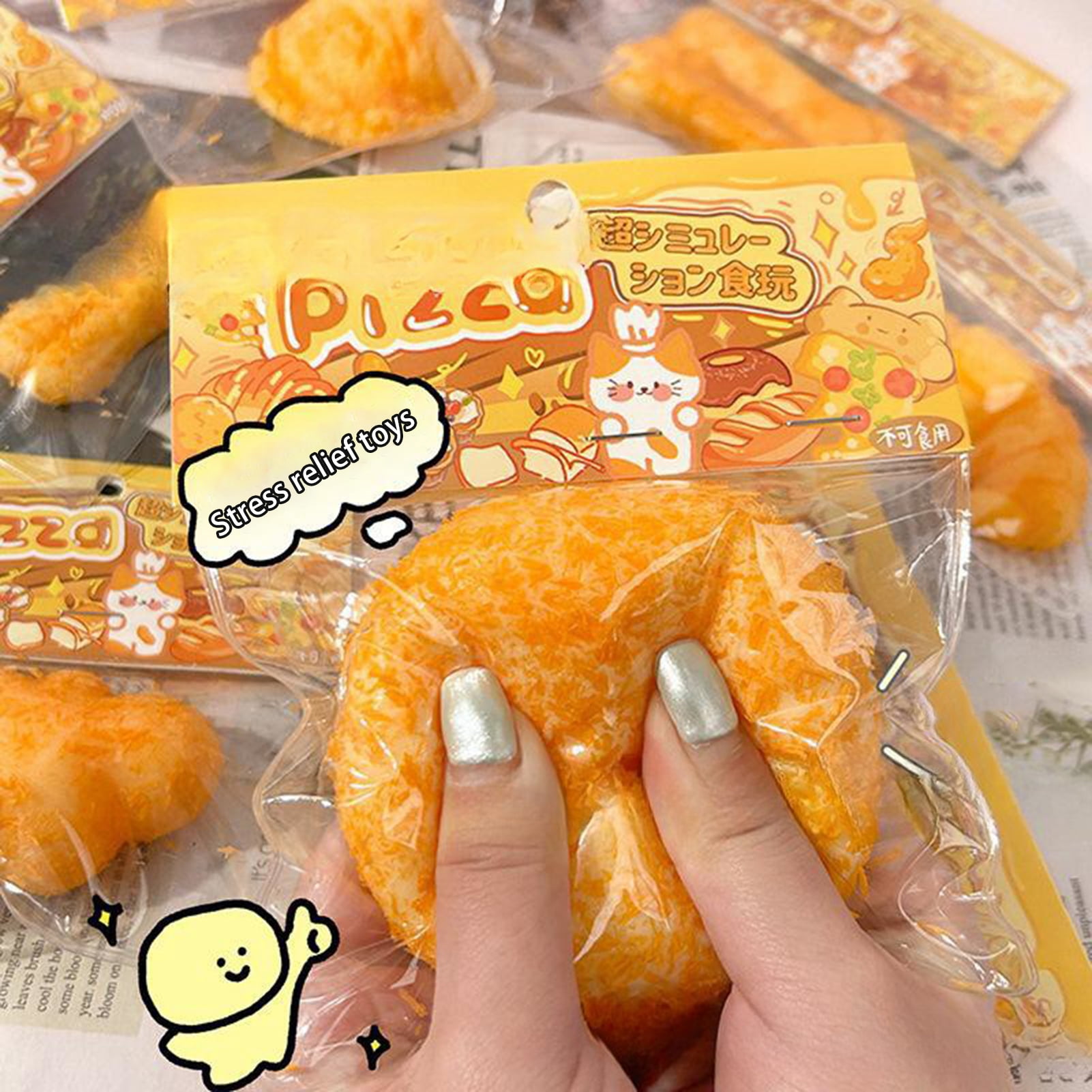 NIBOLOG Stress Relief Toy Simulated Fried Food - Resilient Soft Not ...