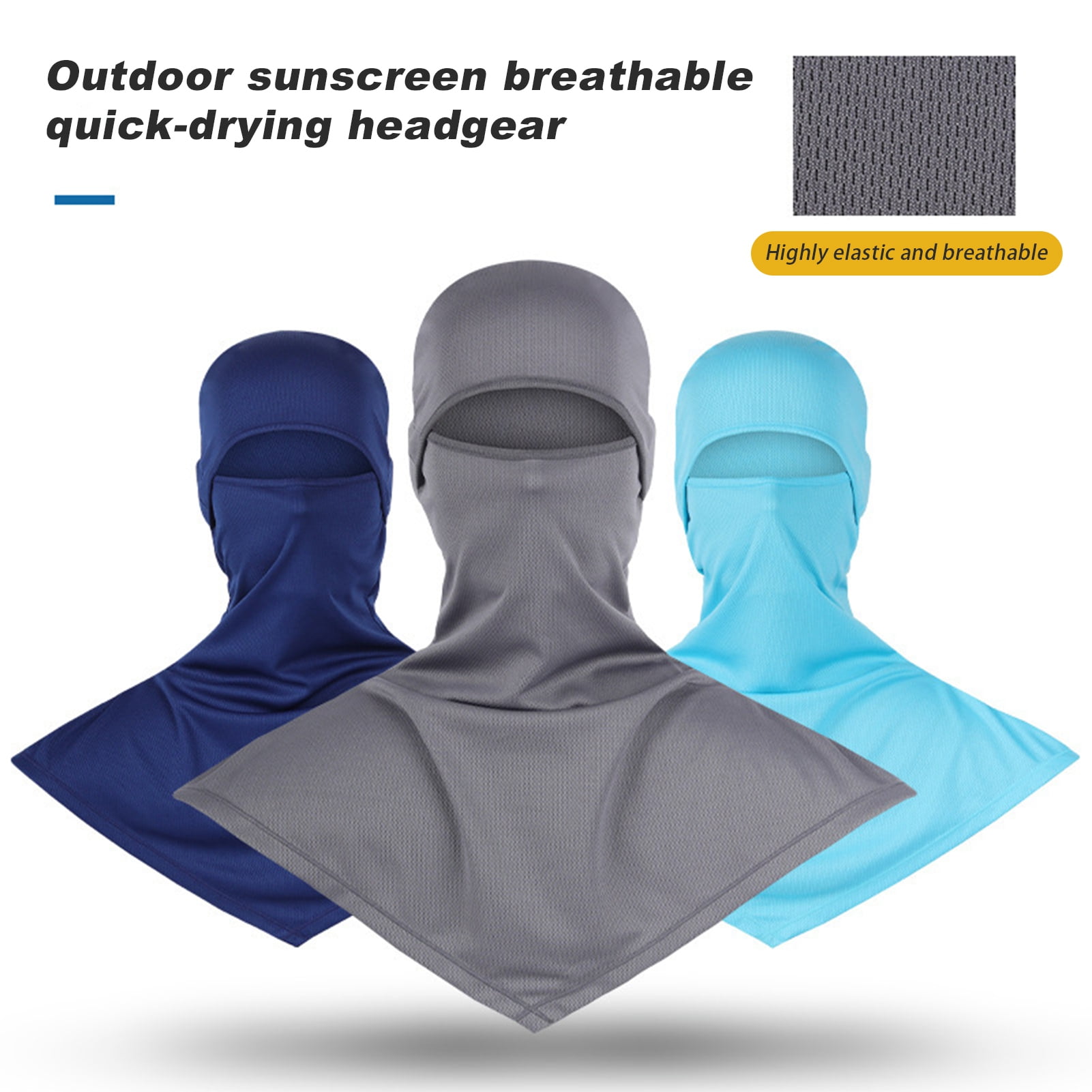 NIBOLOG Sun Face Guard Balaclava Solid Color Breathable Moisture ...