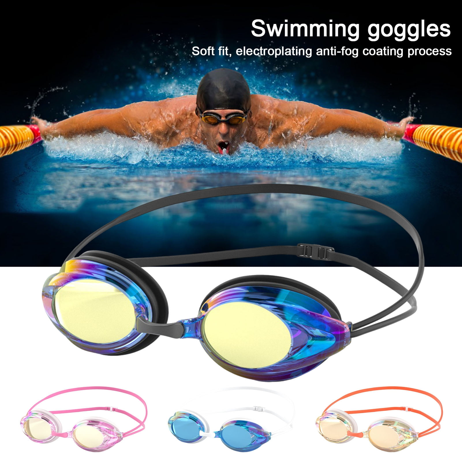 NIBOLOG Swim Goggles Swimming Glasses No Leaking Full Protection Clear ...
