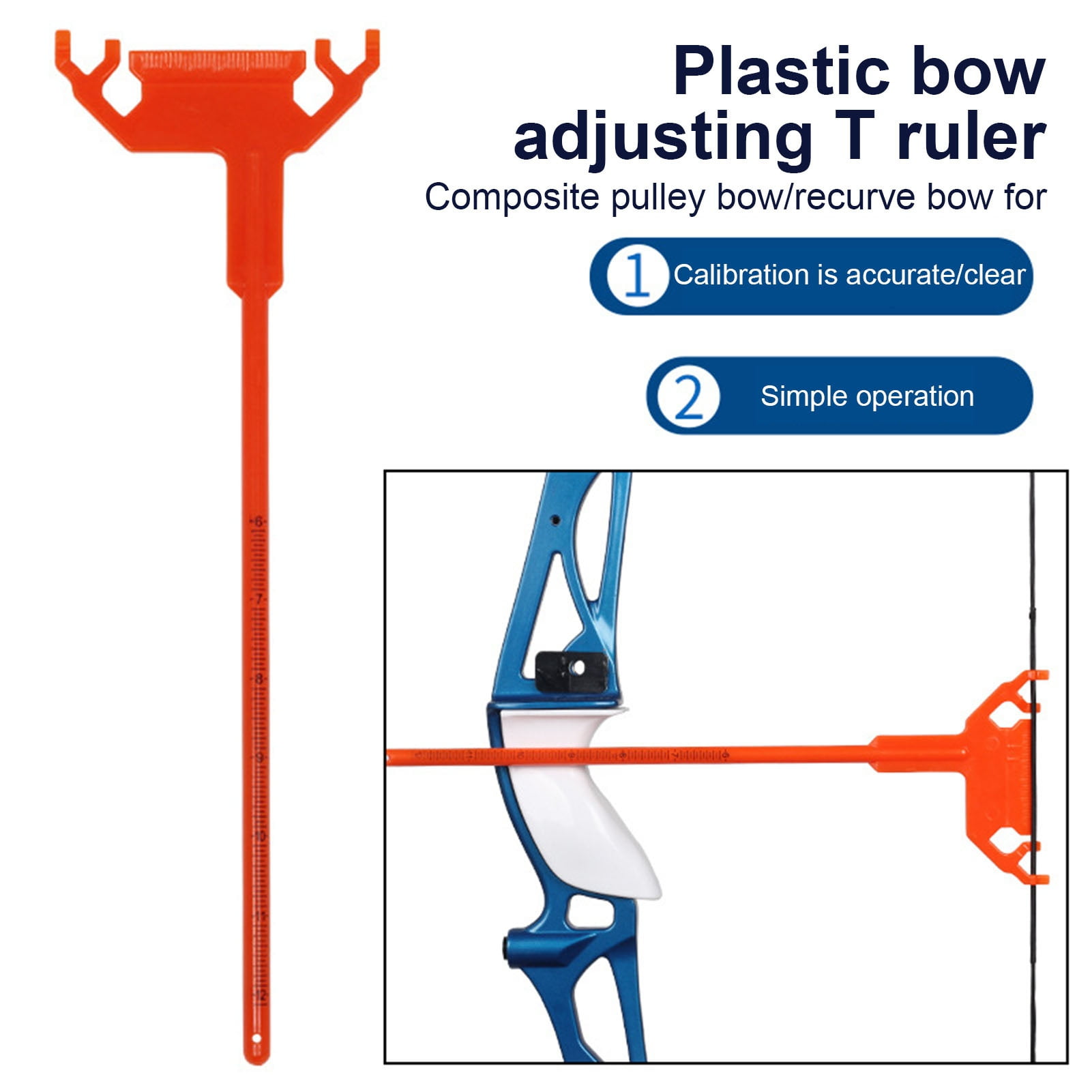 NIBOLOG T Shape Bow Square Ruler Bowstring Positioning Scale T Bow ...