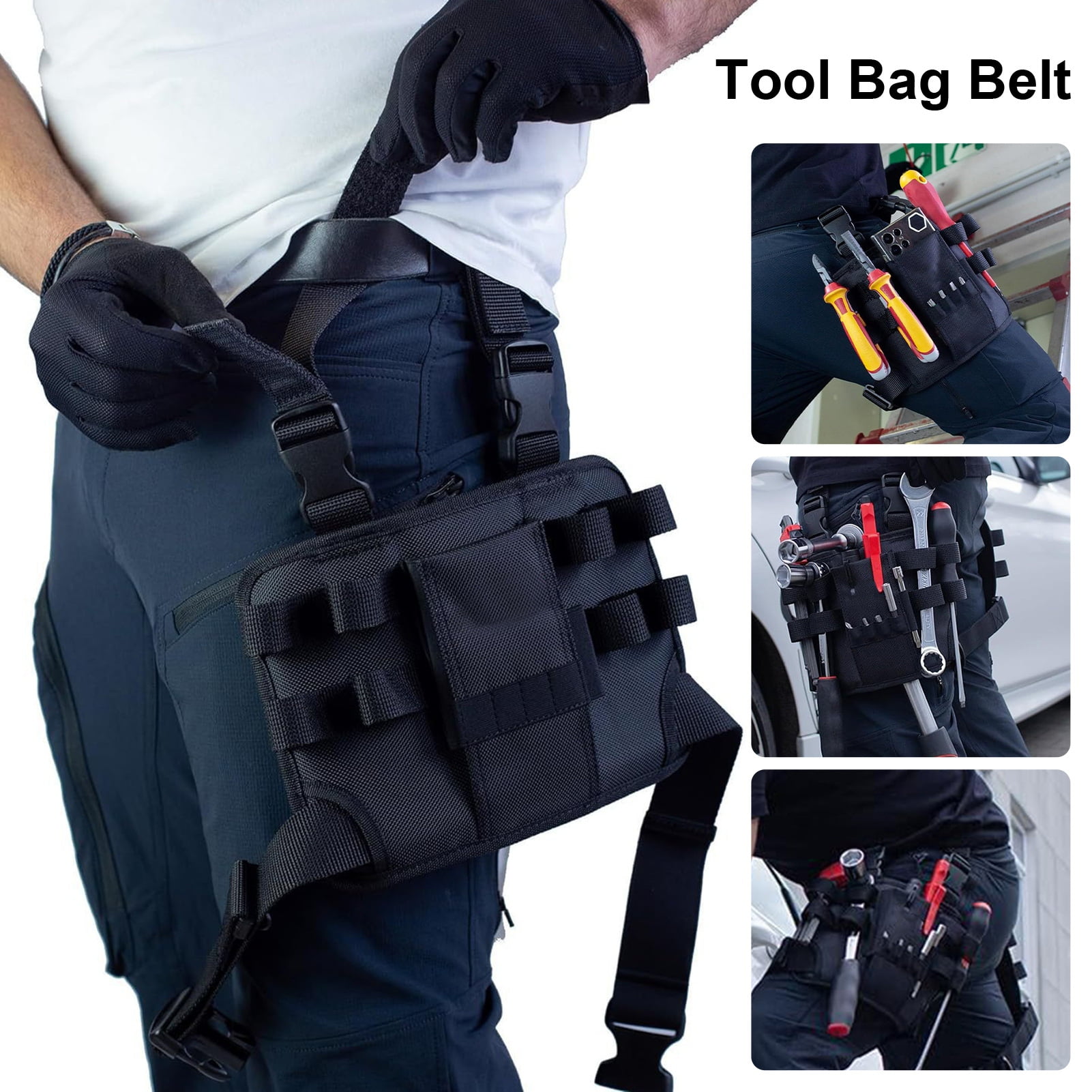 NIBOLOG Tool Bag Belt Large Capacity Holster Z Tool Pouch with Belt ...