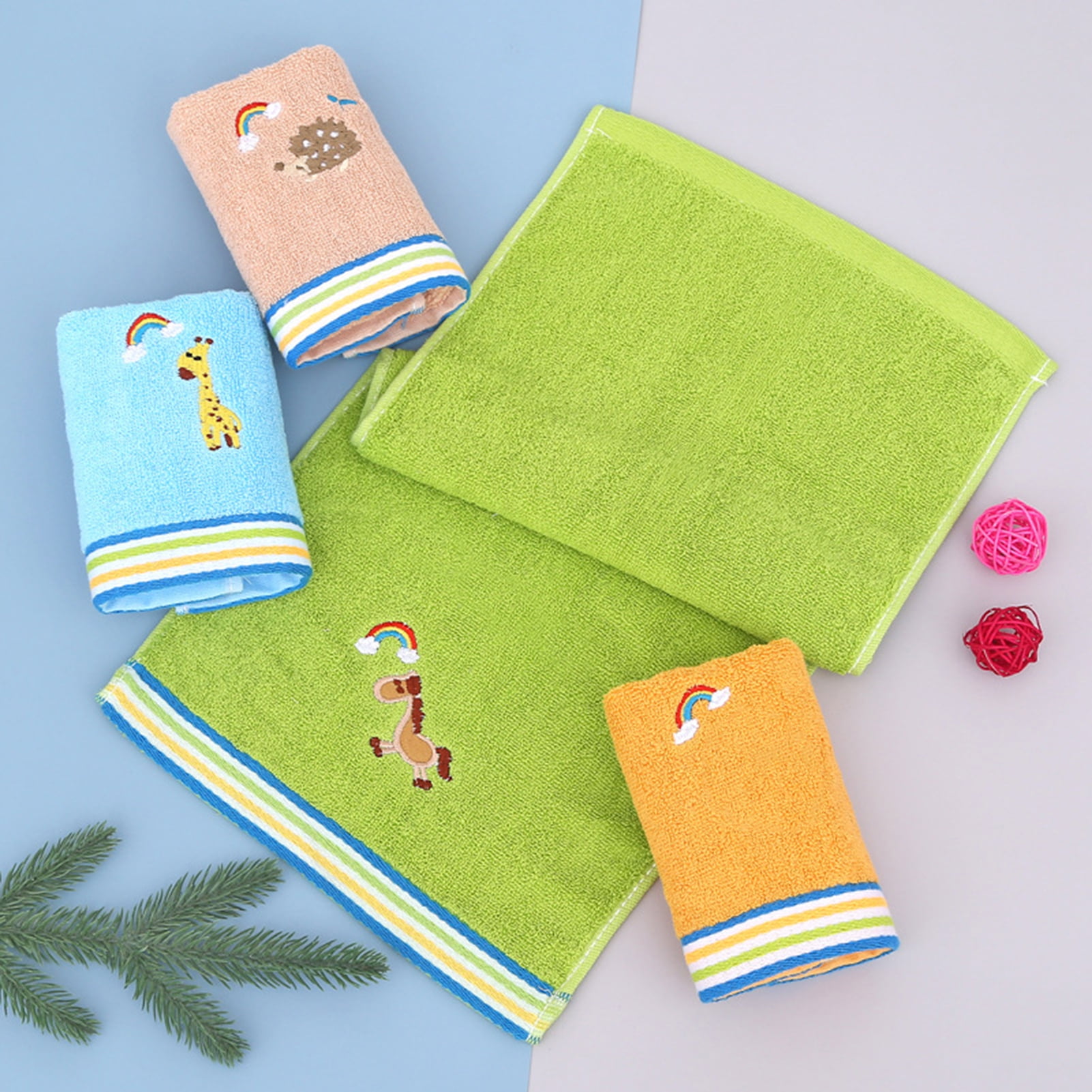 NIBOLOG Towel Cartoon Pattern Skin-friendly Cotton Children Cute Towel ...
