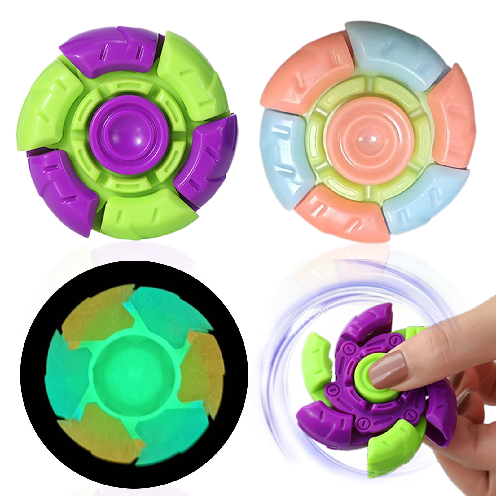 NIBOLOG Transformable Spinner Fidget Toy - Stress Anxiety Relief ...