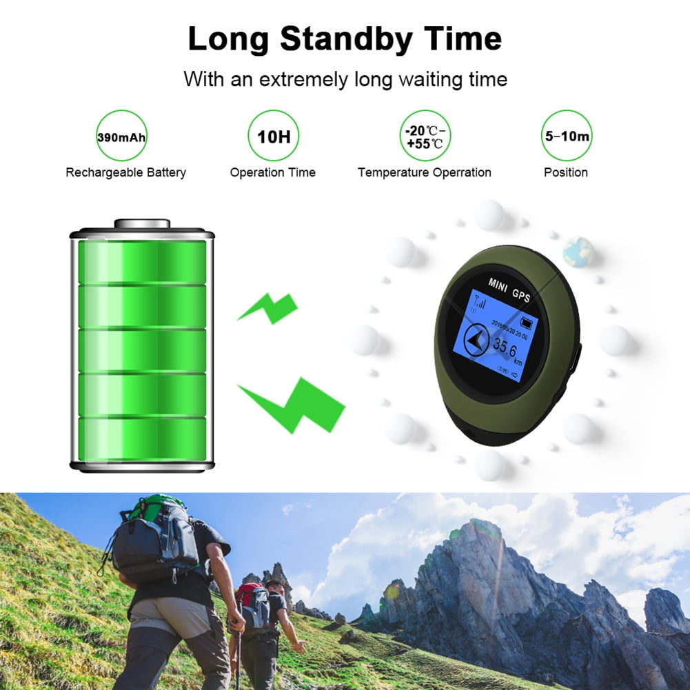NIBOLOG Travel USB Rechargeable Mini GPS Navigation Locator Anti-Lost ...