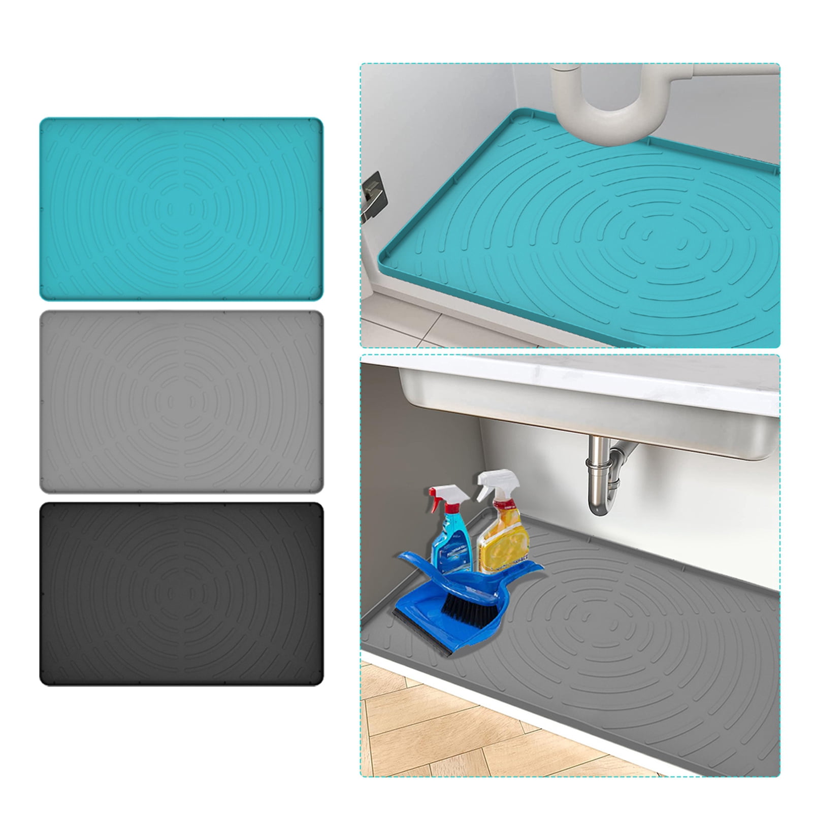 NIBOLOG Under-Sink Mat Anti-slip Silicone Waterproof Multipurpose Under ...