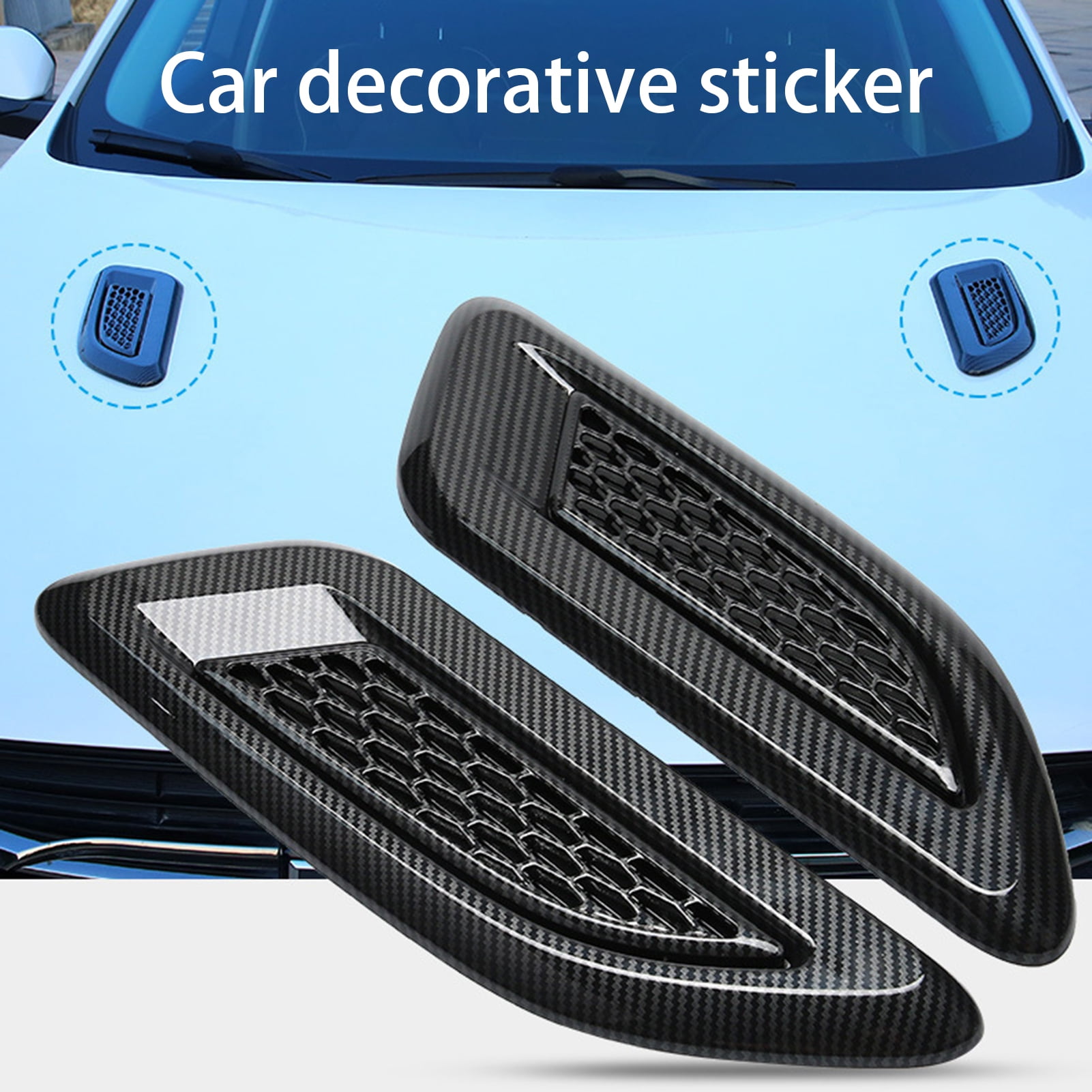 NIBOLOG Universal Vent Cover Stickers - Carbon Fiber Car Air Flow ...