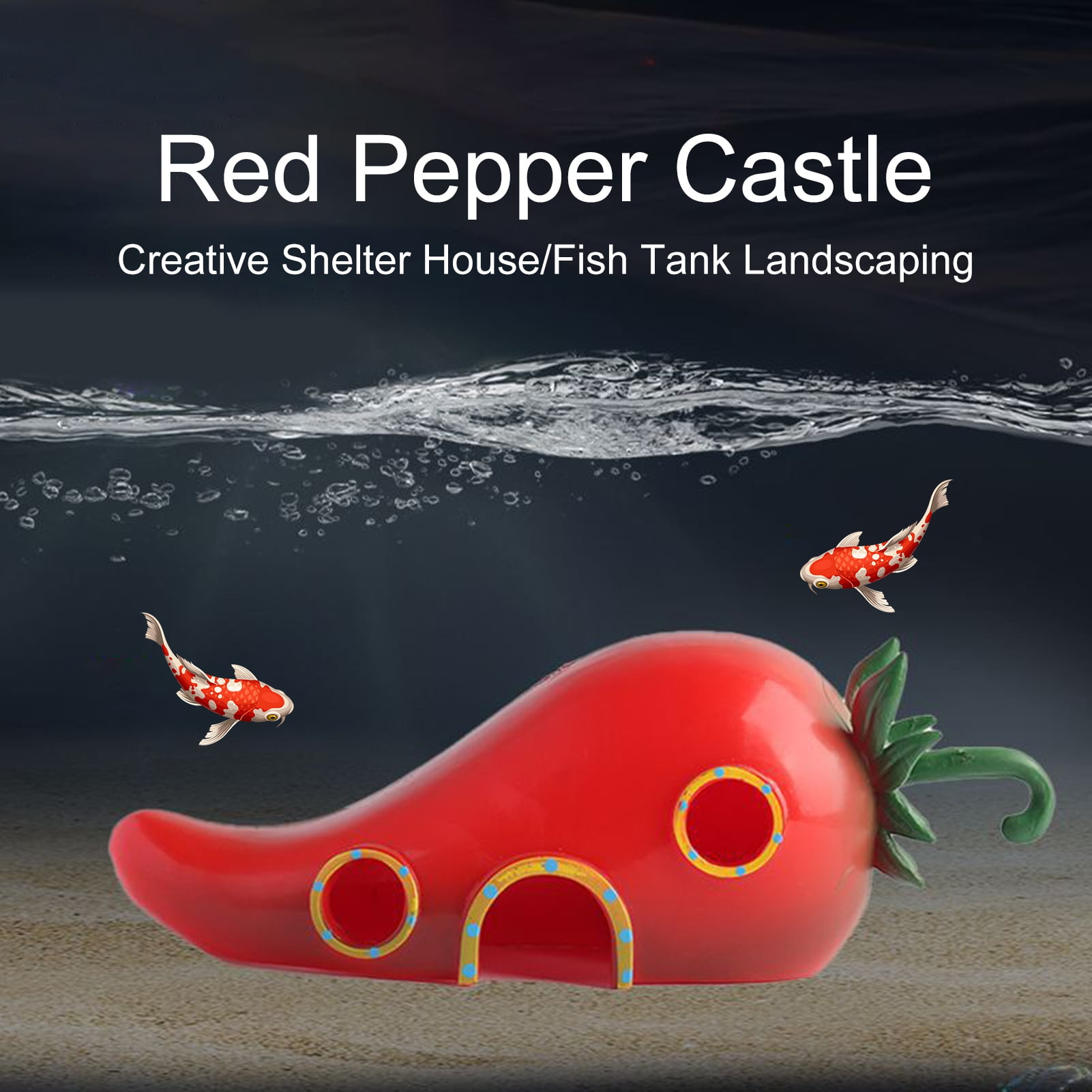 NIBOLOG Vibrant Red Chili Fish Tank Ornament Adorable Realistic Pepper ...