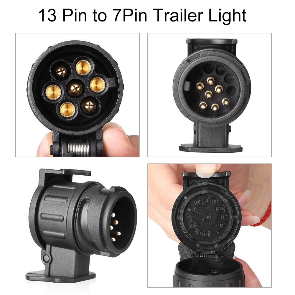 NIBOLOG Waterproof 13 to 7 Pin Plug Trailer Truck Electric Signal Light ...