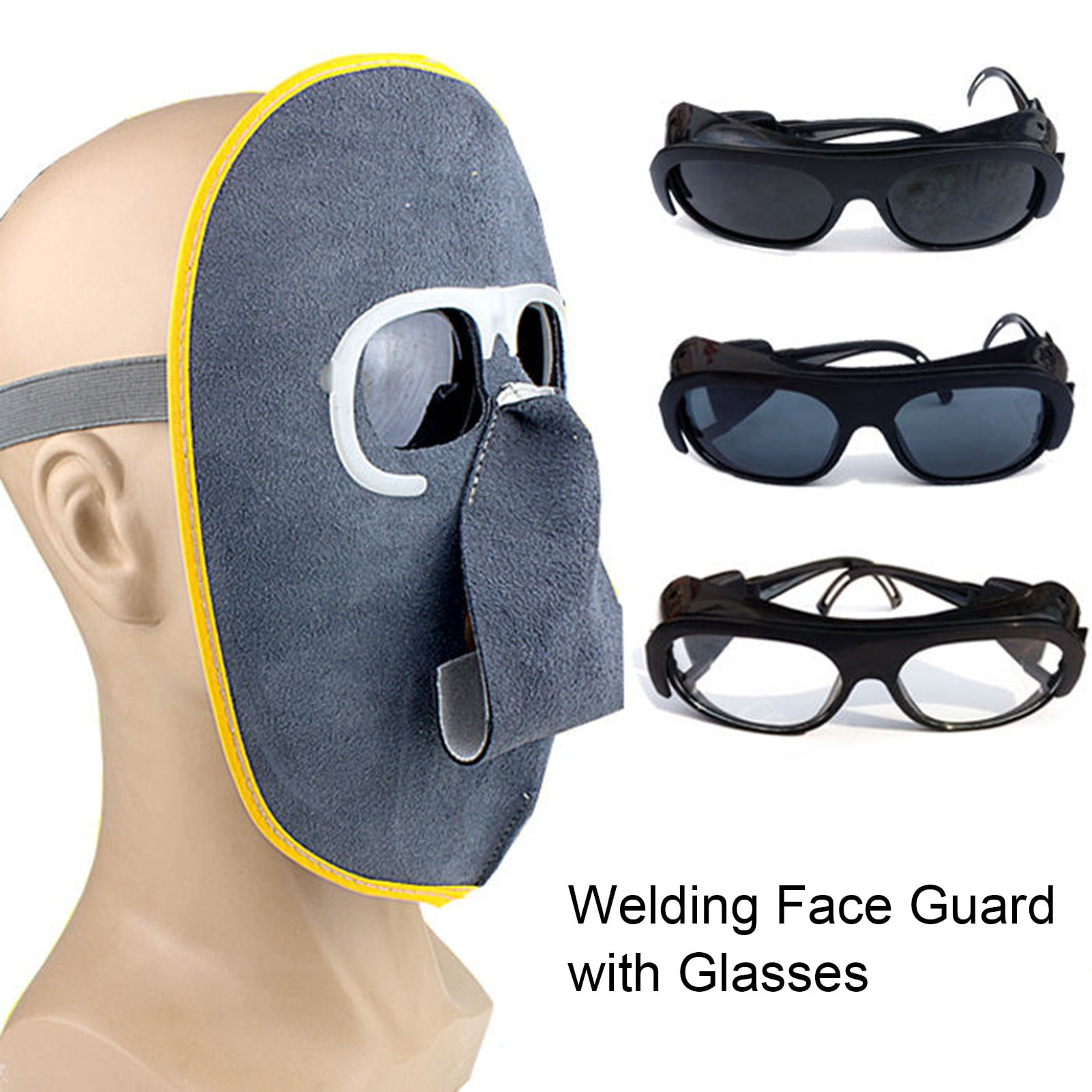 NIBOLOG Welding Face Guard with Glasses Strap Breathable Lightweight ...