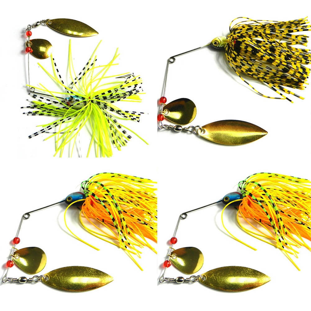 NIBOLOG Willow Blade Spinner Bait Buzzbait Fishing Lures Bass Tackle ...