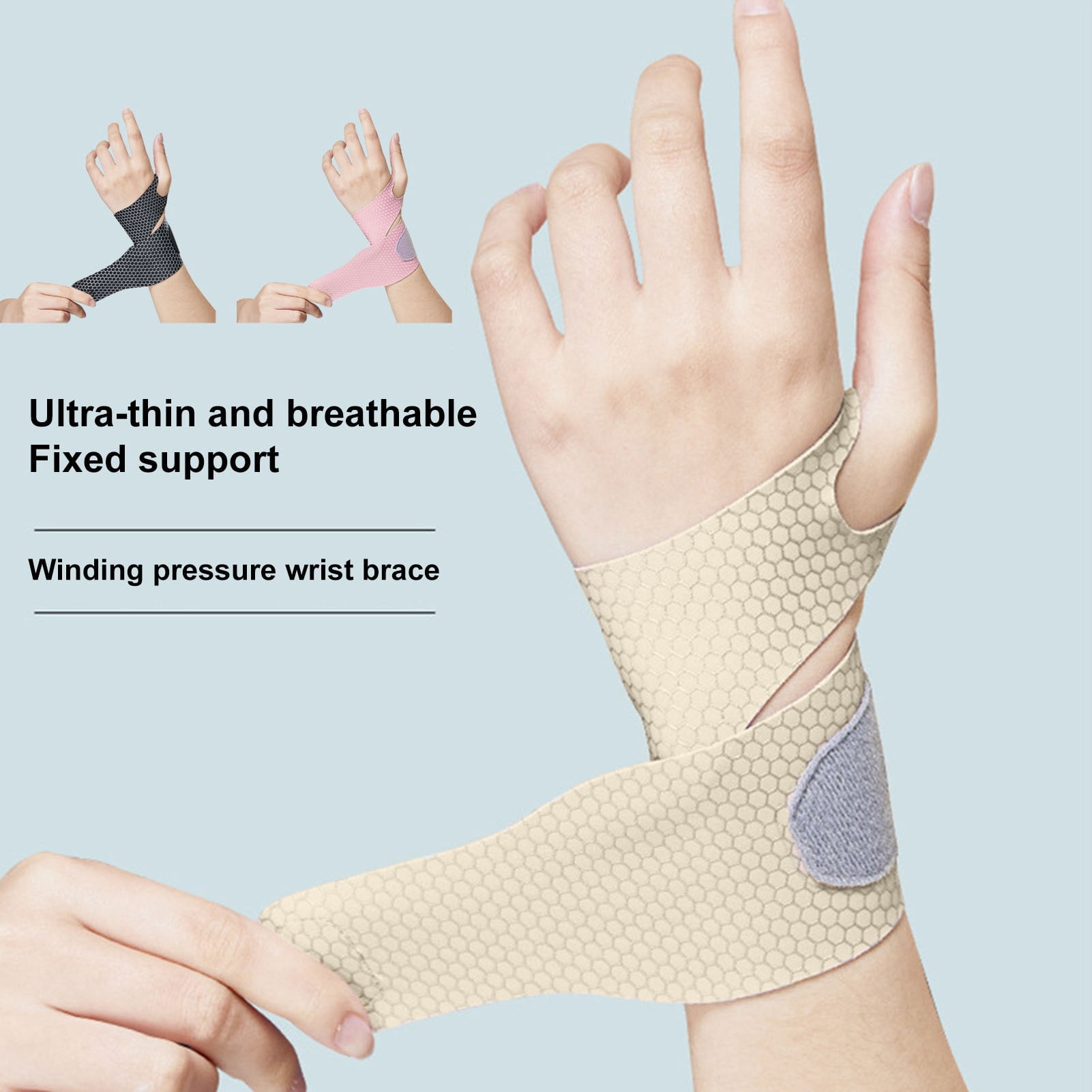 NIBOLOG Wrist Brace Sport Slim Wrist Wrap Adjustable Soft Breathable ...