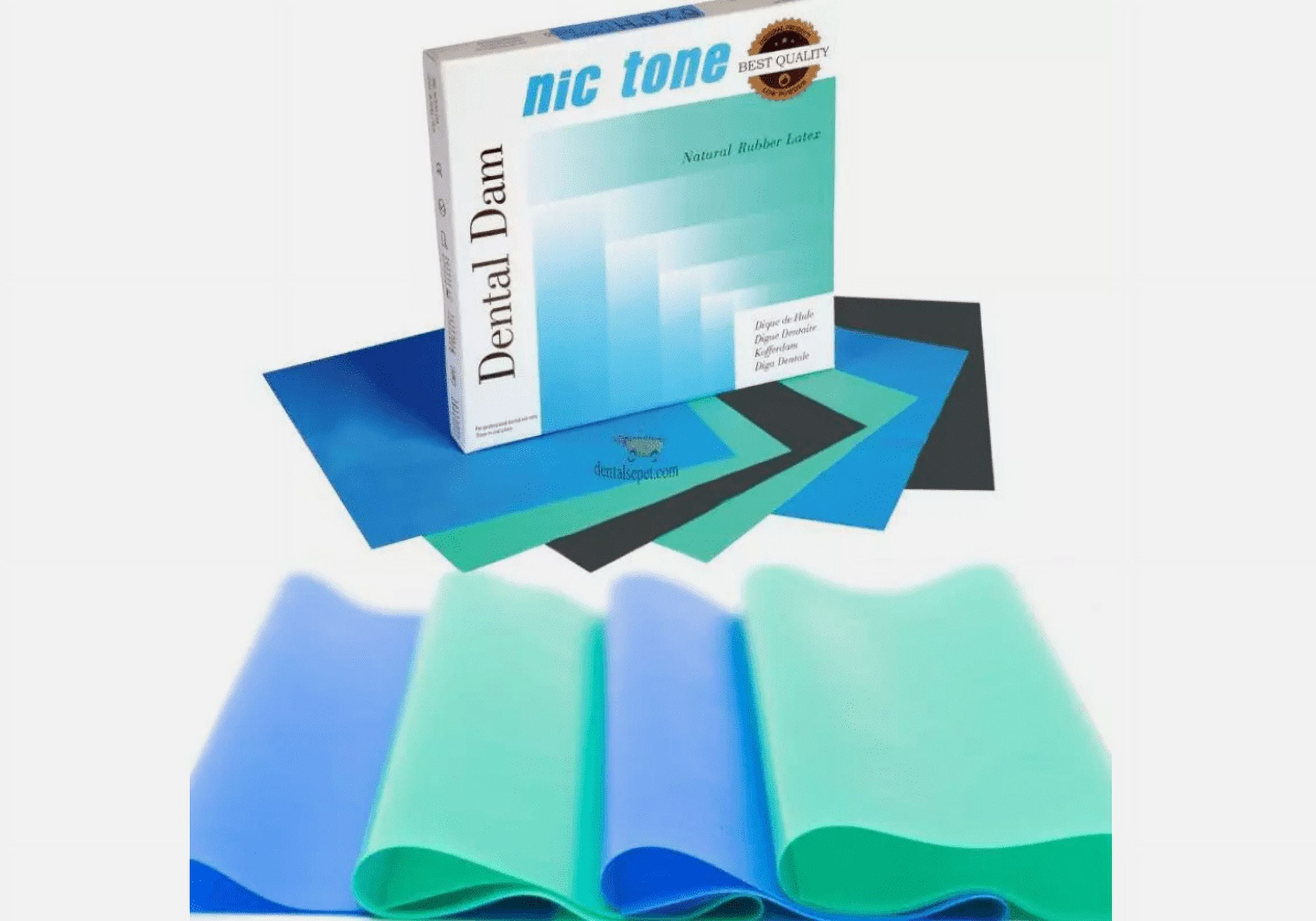 NIC TONE® Natural Rubber Latex Dental Dam Medium 6x6 Blue - Walmart.com