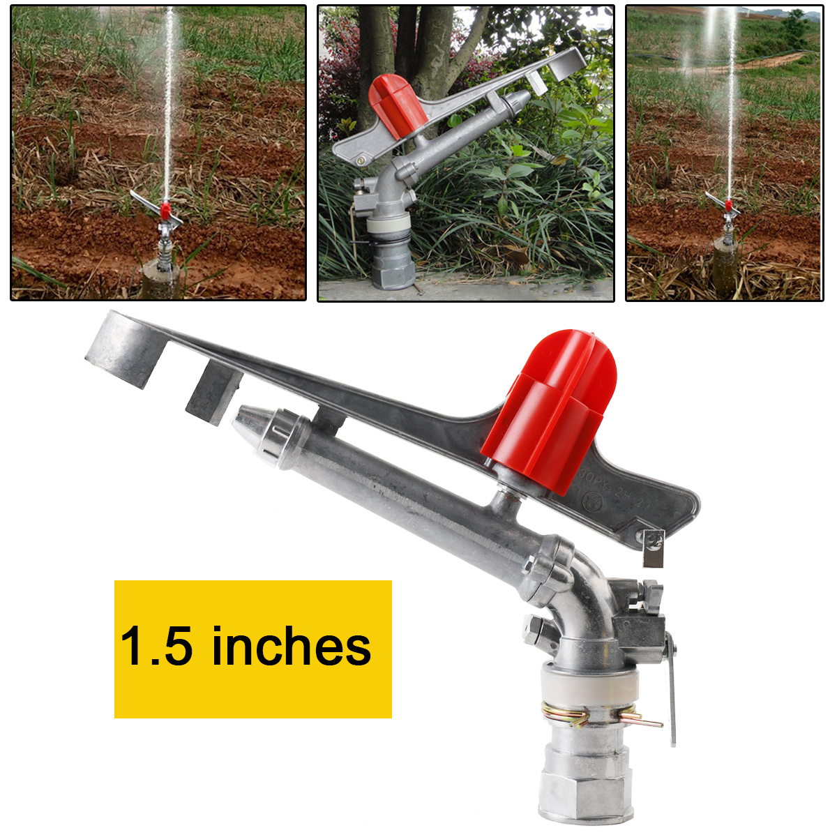 NICCOO 1.5” Farm Irrigation Spray Gun, 360 Degree Adjustable Sprinkler ...