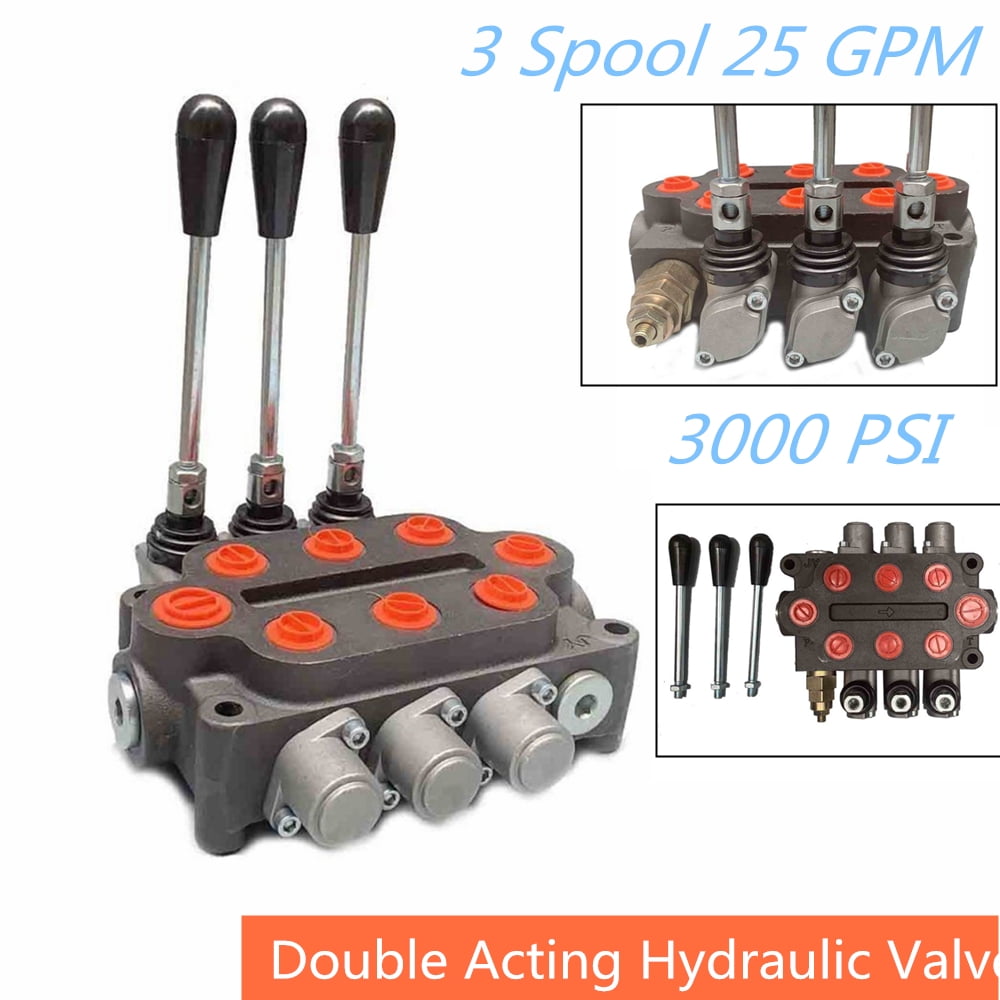 NICCOO 25 GPM Hydraulic Control Valve Log Splitter 3 Spool Tractors ...