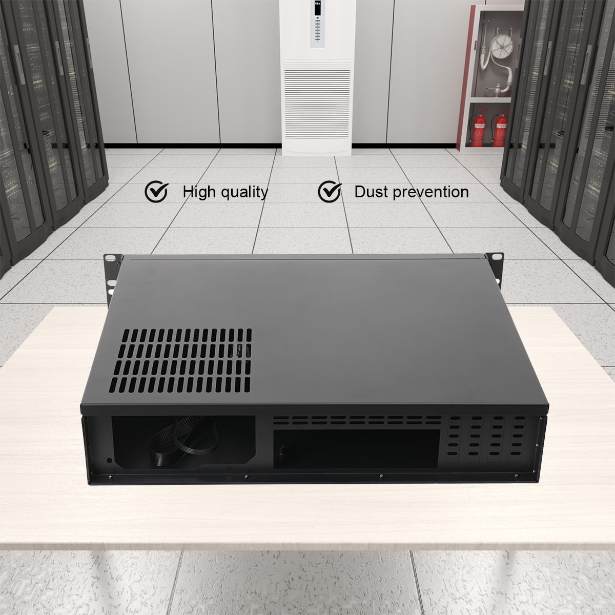 NICCOO 2U Rack Mount Drawer Server Cabinet Case for 19 Inch AV/Network ...