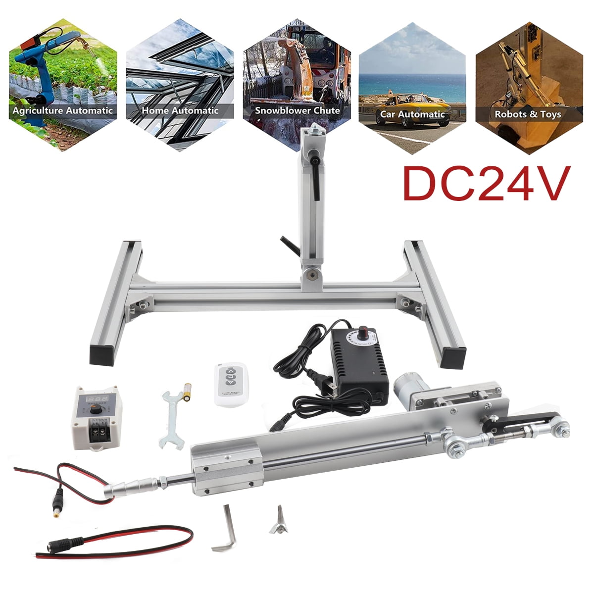 NICCOO DIY Reciprocating Cycle Linear Actuator 24V 120rpm Stroke 30 ...