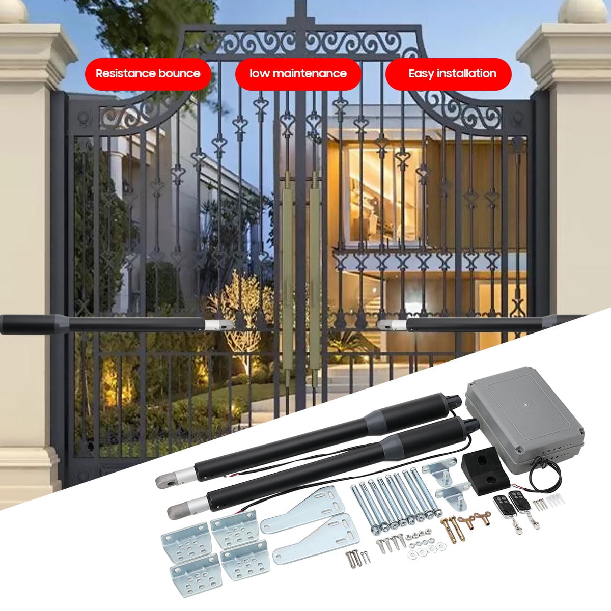 NICCOO Dual Automatic Gate Opener with Electronic Limit for Swing Gates ...