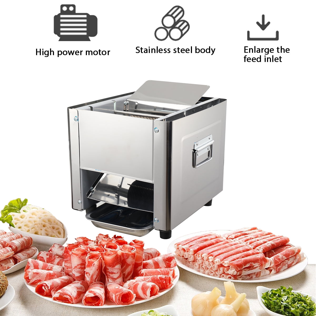 NICCOO Electric Desktop Meat Cutter Meat Slicer Meat Cutting Machine ...