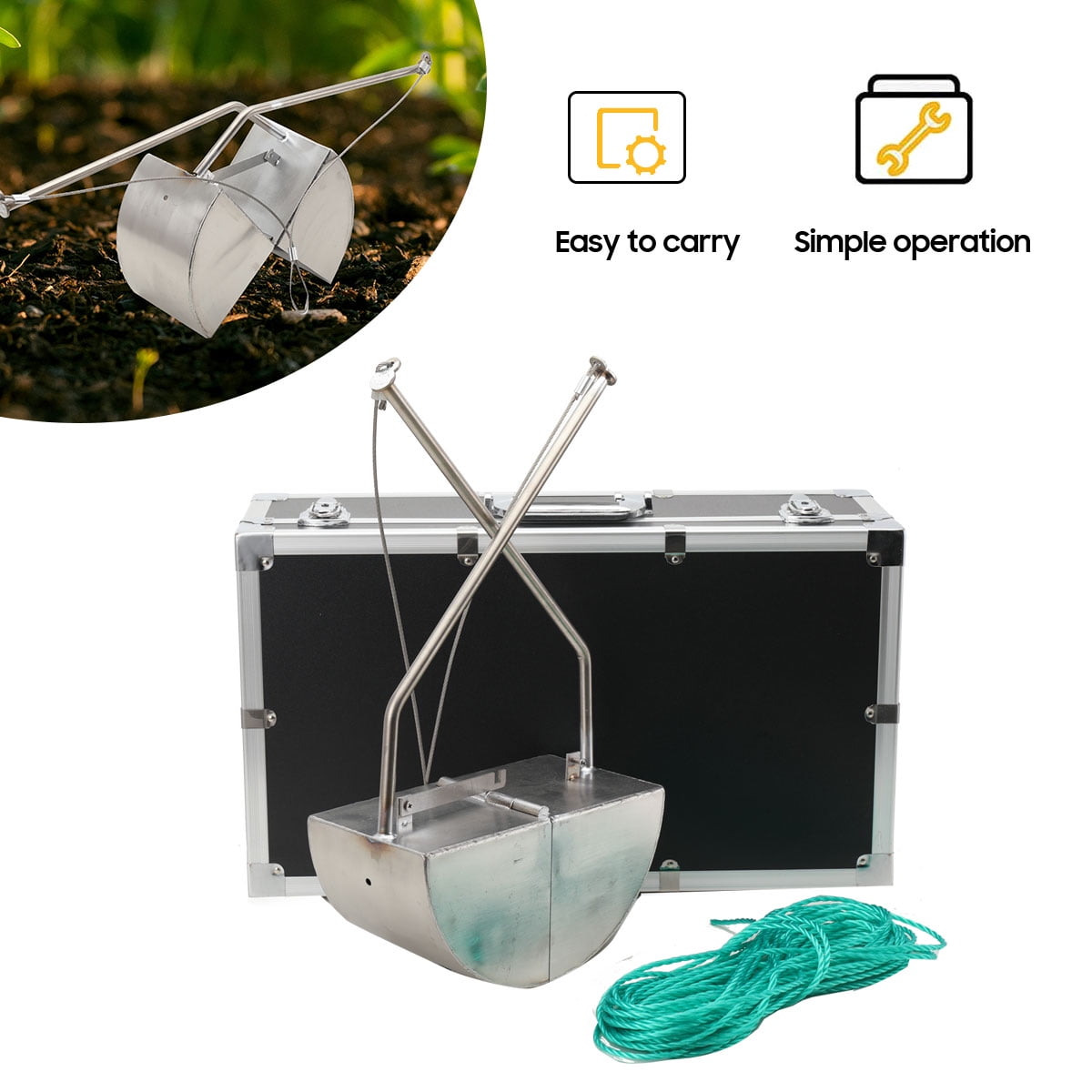 NICCOO Sludge Sampler Stainless Van Mud Dredge Bottom Sludge Sediment ...