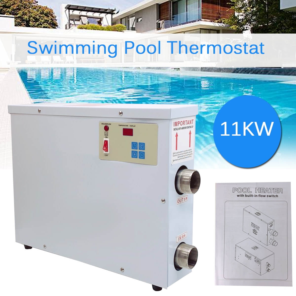 NICCOO 11KW Hot Heating Swimming Pool & SPA Water Heater, Electric ...