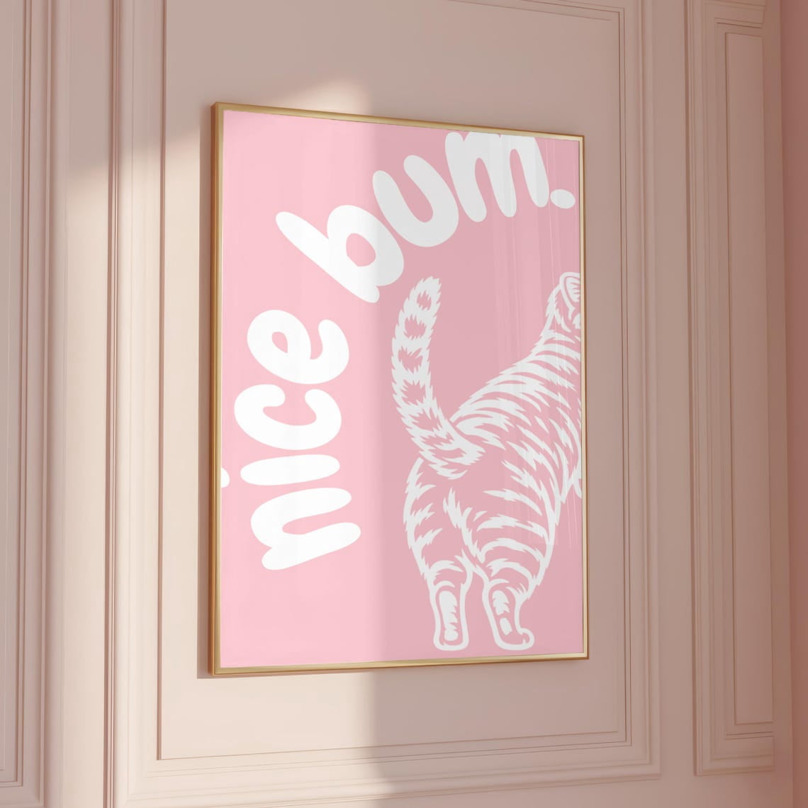NICE BUM Cat Bathroom Guest Toilet Dopamine Decor Hand-drawn Minimalist ...