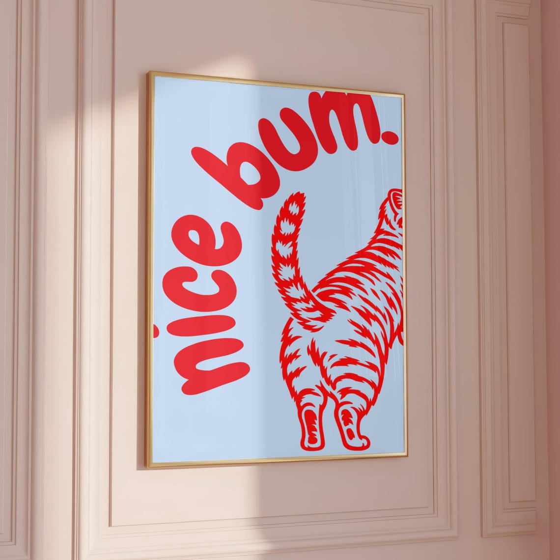 NICE BUM Cat Bathroom Guest Toilet Dopamine Decor Hand-drawn Minimalist ...