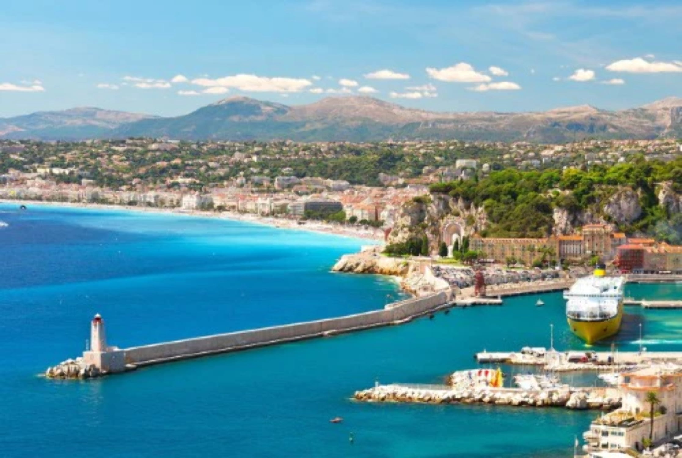 NICE FRANCE SKYLINE GLOSSY POSTER PICTURE PHOTO BANNER french riviera ...