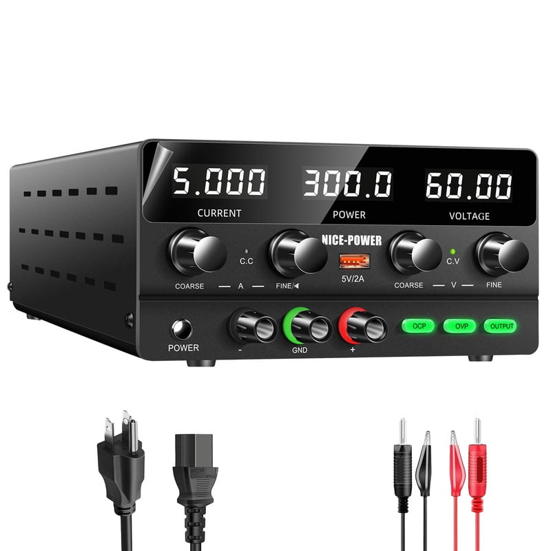 NICE-POWER DC Power Supply Variable 60V 5A 300W Encoder Adjustable ...