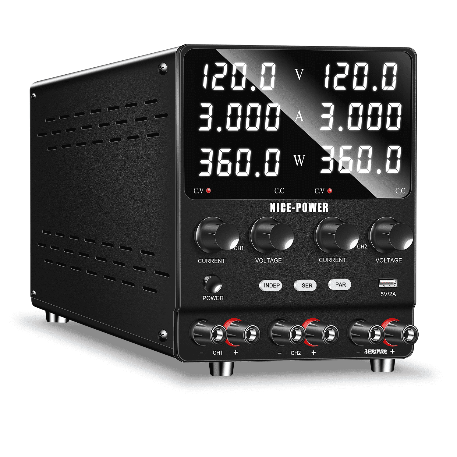 NICE-POWER Dual DC Power Supply Variable: 120V 3A Adjustable Switching ...