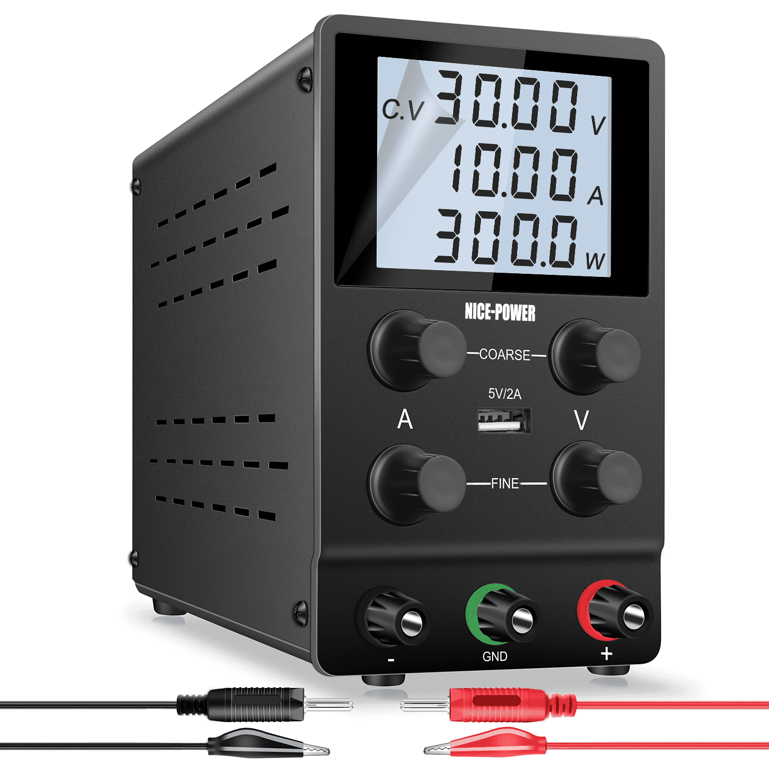 NICE-POWER Variable DC Power Supply SPS3010D Adjustable 0-30V 0-10A 5V/2A USB - Walmart.com