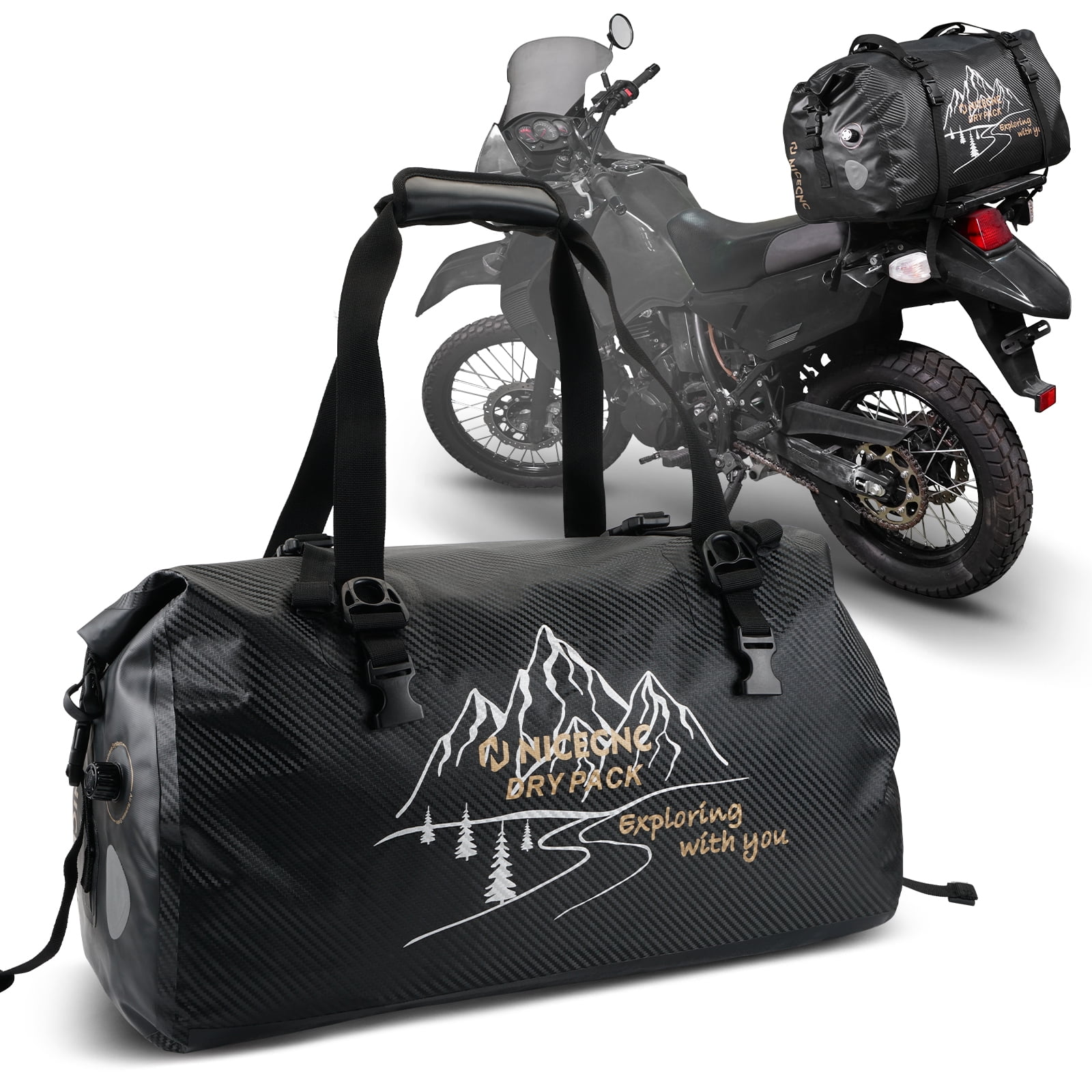NICECNC Motorcycle Dry Duffle Bag 66L Waterproof Travel Duffel ...