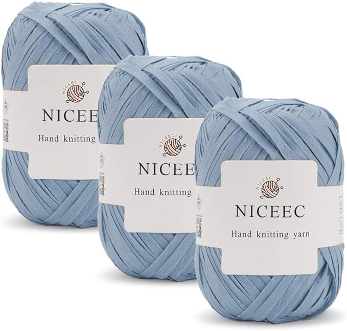 NICEEC 3 Skeins Kraft Paper Yarn Raffia Yarn Soft Craft Ribbon Yarn ...