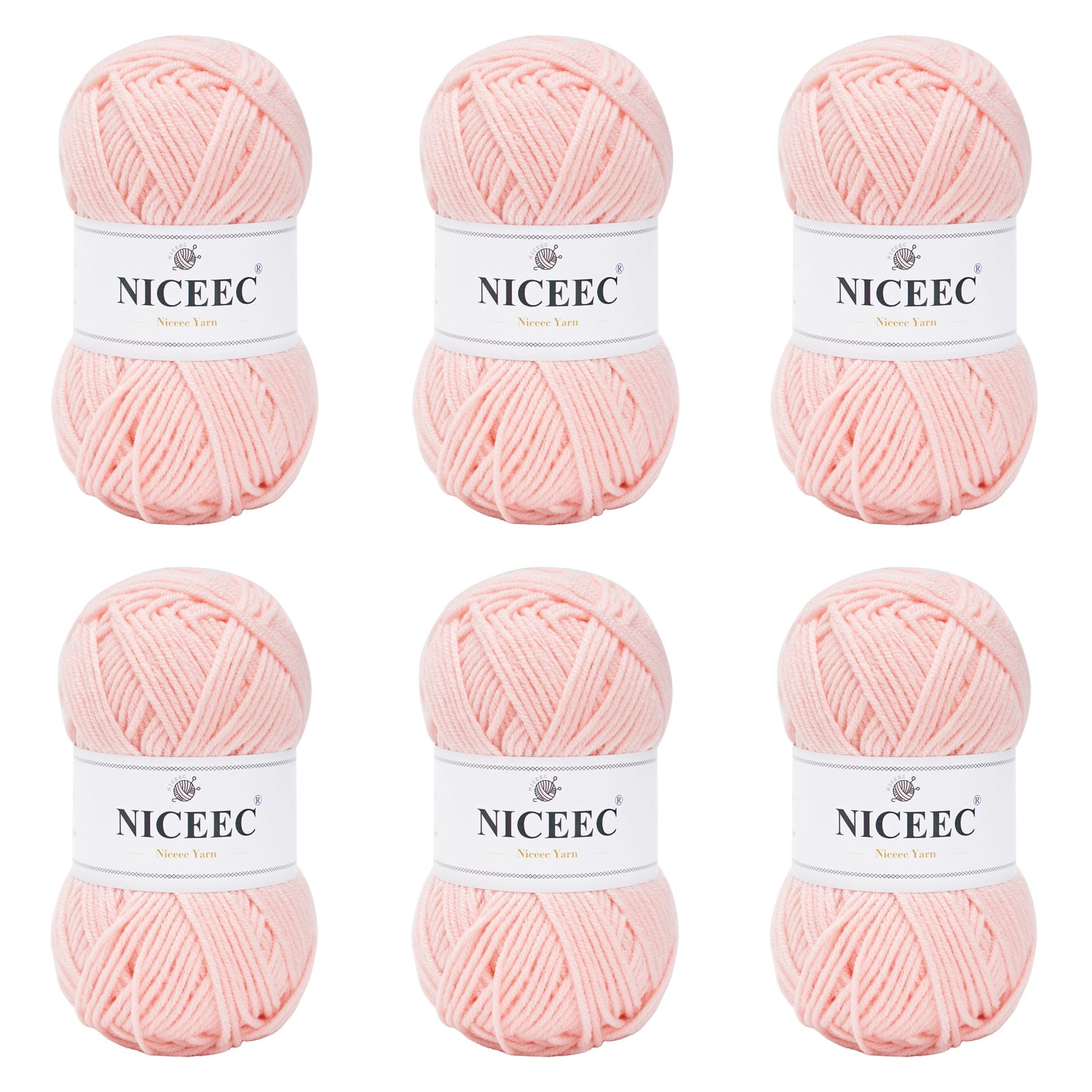 NICEEC 6×50g Soft Assorted Colors Yarn Sport Weight Yarn Bonbons Yarn ...