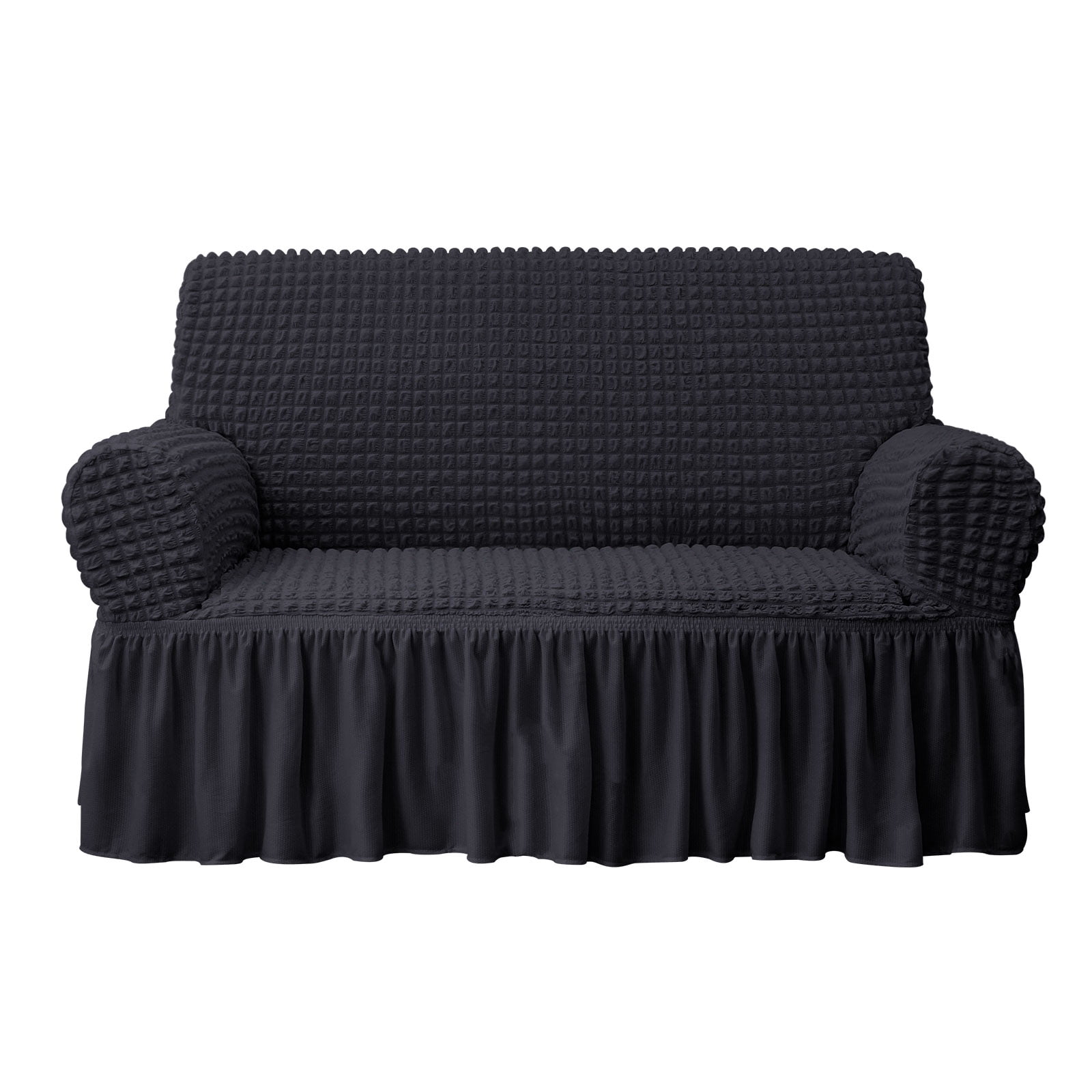 NICEEC Loveseat Slipcover Black Loveseat Cover 1 Piece Easy Fitted Sofa ...