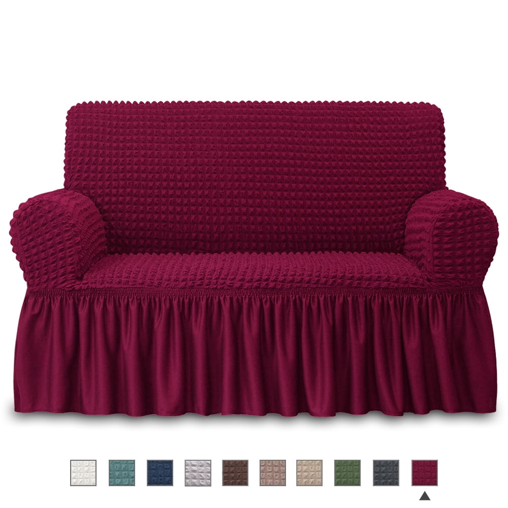 NICEEC Loveseat Slipcover Red 2 Seater High Stretch Durable Furniture ...
