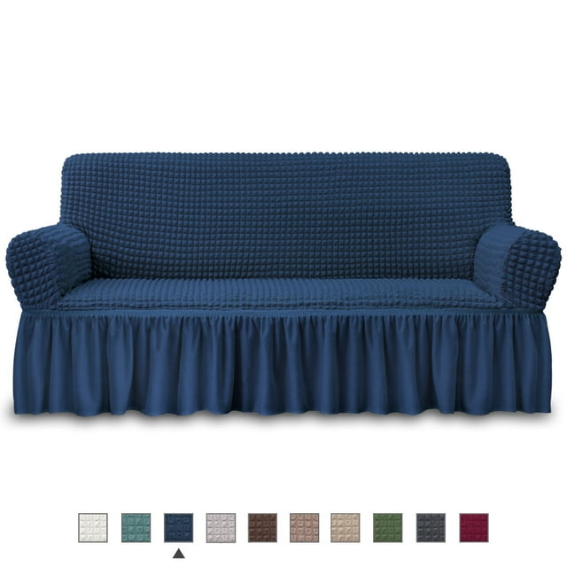 NICEEC Sofa Slipcover Blue Sofa Cover 1 Piece Easy Fitted Sofa Couch ...