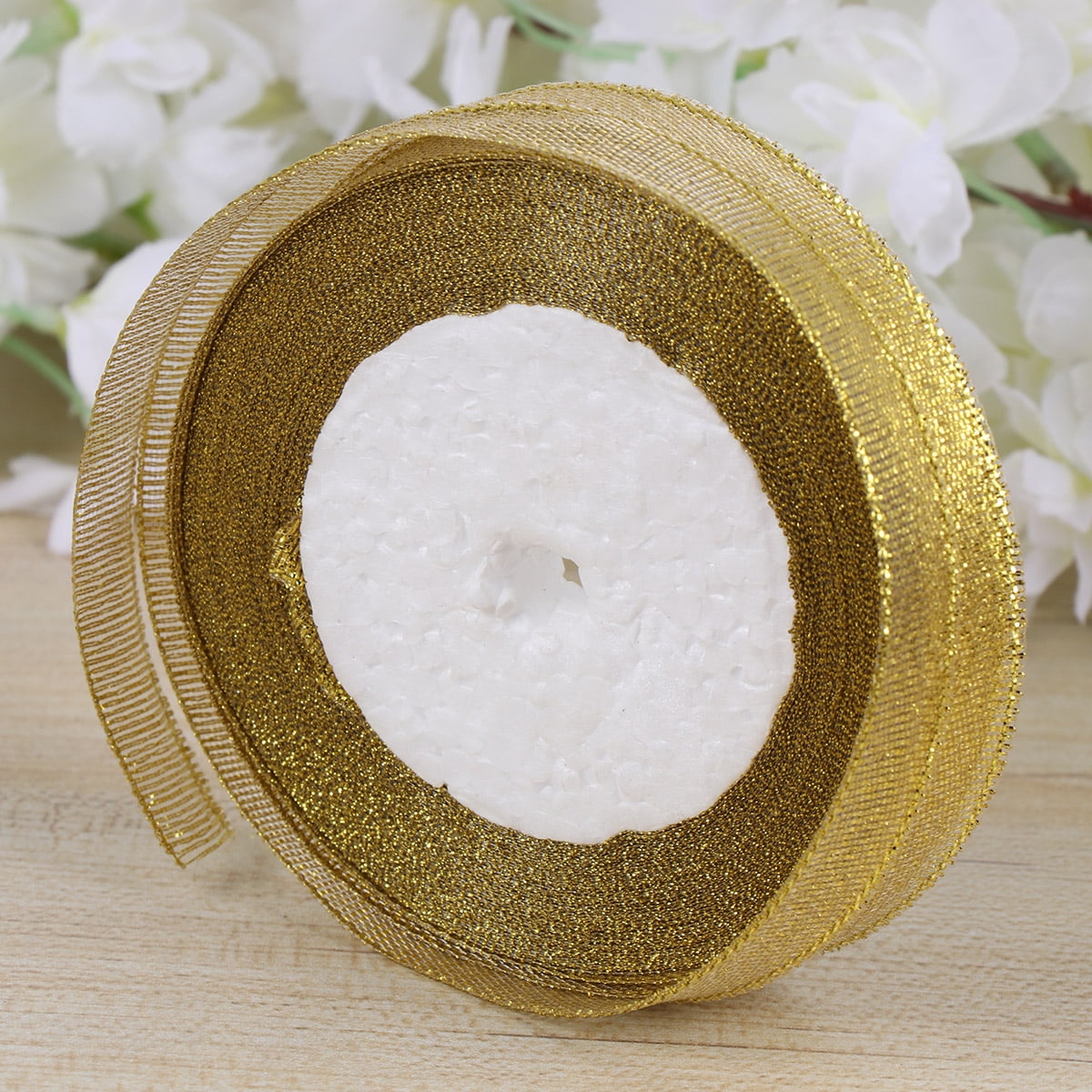 NICEMAL 10 Pcs 1.2cm Glitter Ribbons Metallic Color Ribbons Cake Baking ...