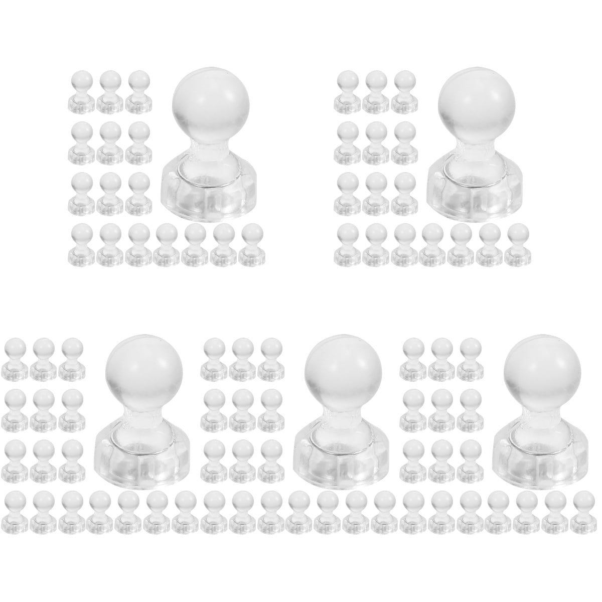 NICEMAL 100 Pcs Map Magnets Magnetic Push Pin Clear Magnetic Thumb ...