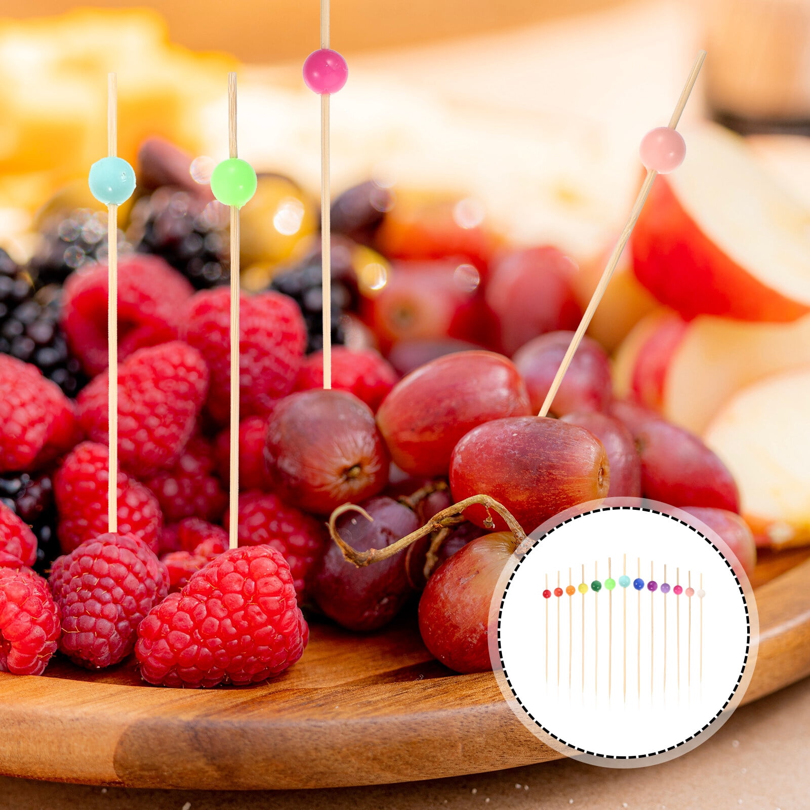 100pcs Assorted Color Bamboo Cocktail Picks for Home Smooth Surface ...