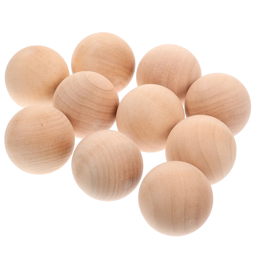 NICEMAL 10Pcs Solid Wooden Ball Blank Wood Ball Handmade Crafts ...