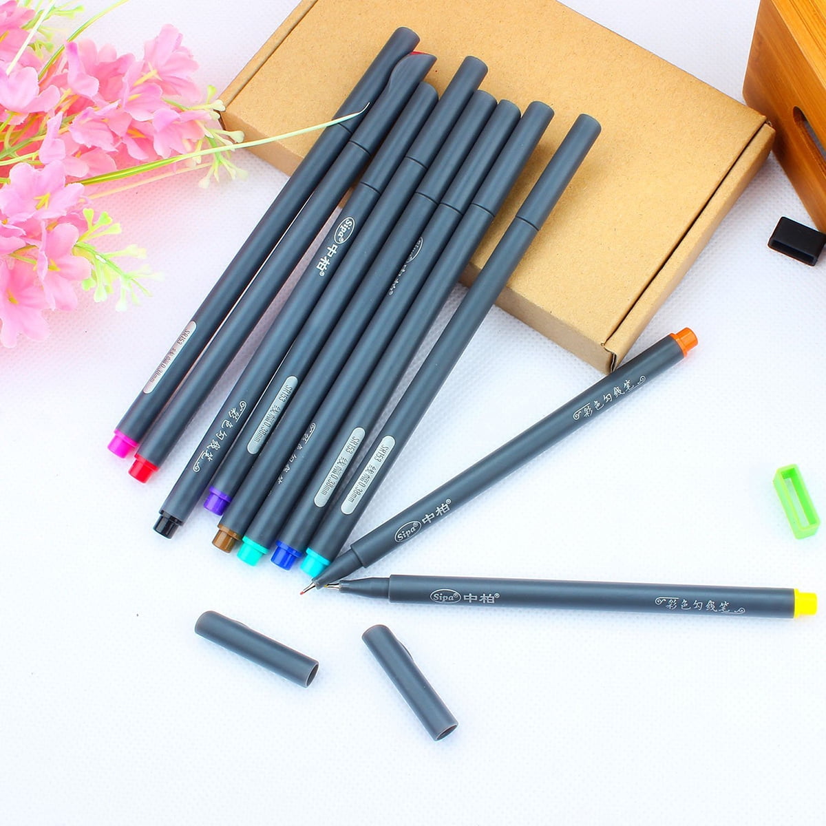 10pcs Color Pen Set 0.38mm Fine Line Drawing Pens with Porous Fine ...