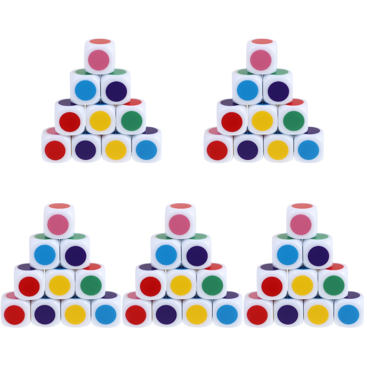 NICEMAL 150 Pcs Teaching Dice Vibrant Colors Dice Colorful Dice props ...