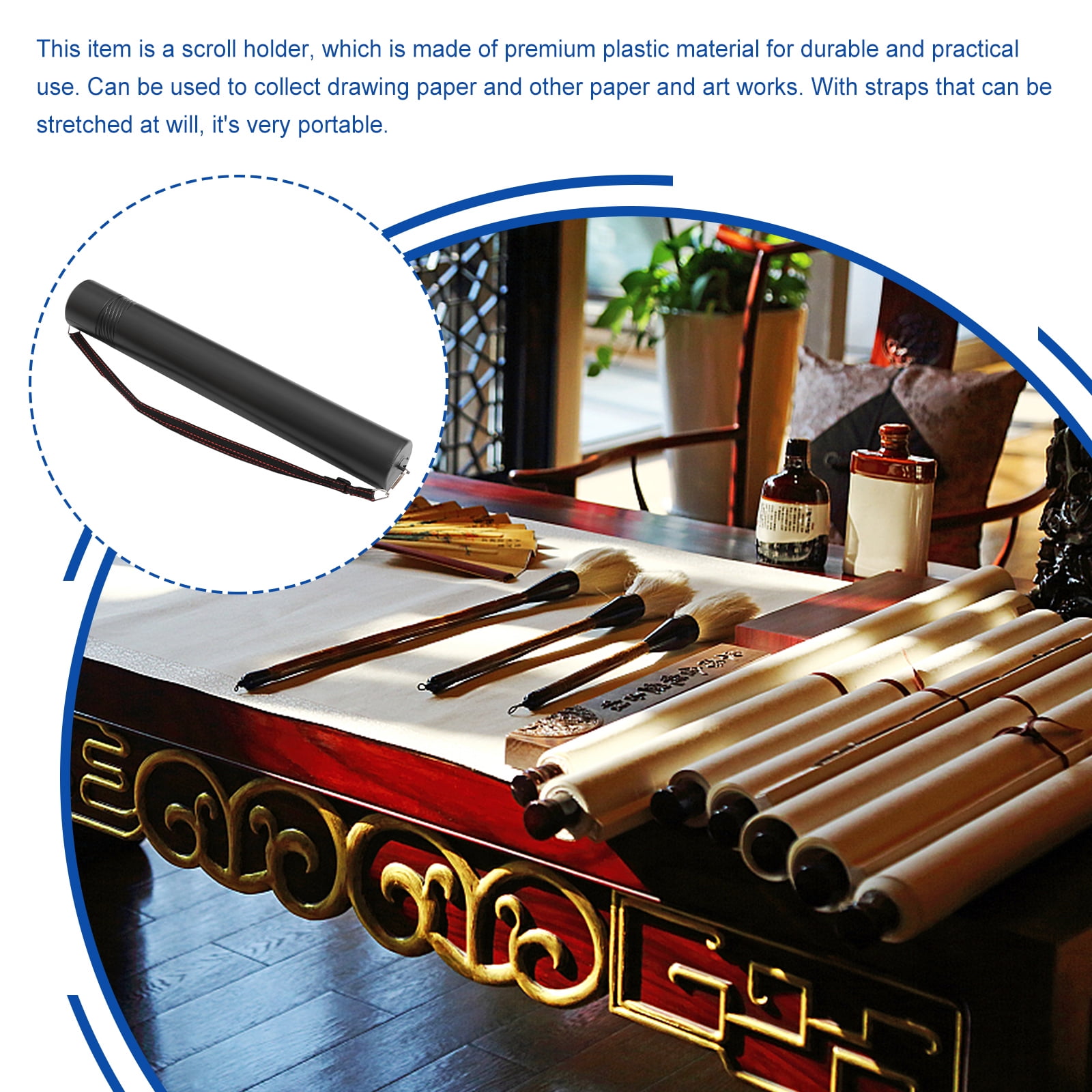 NICEMAL 1pc Plastic Stretch Scroll Holder Rotary Chart Tube Poster Tube ...