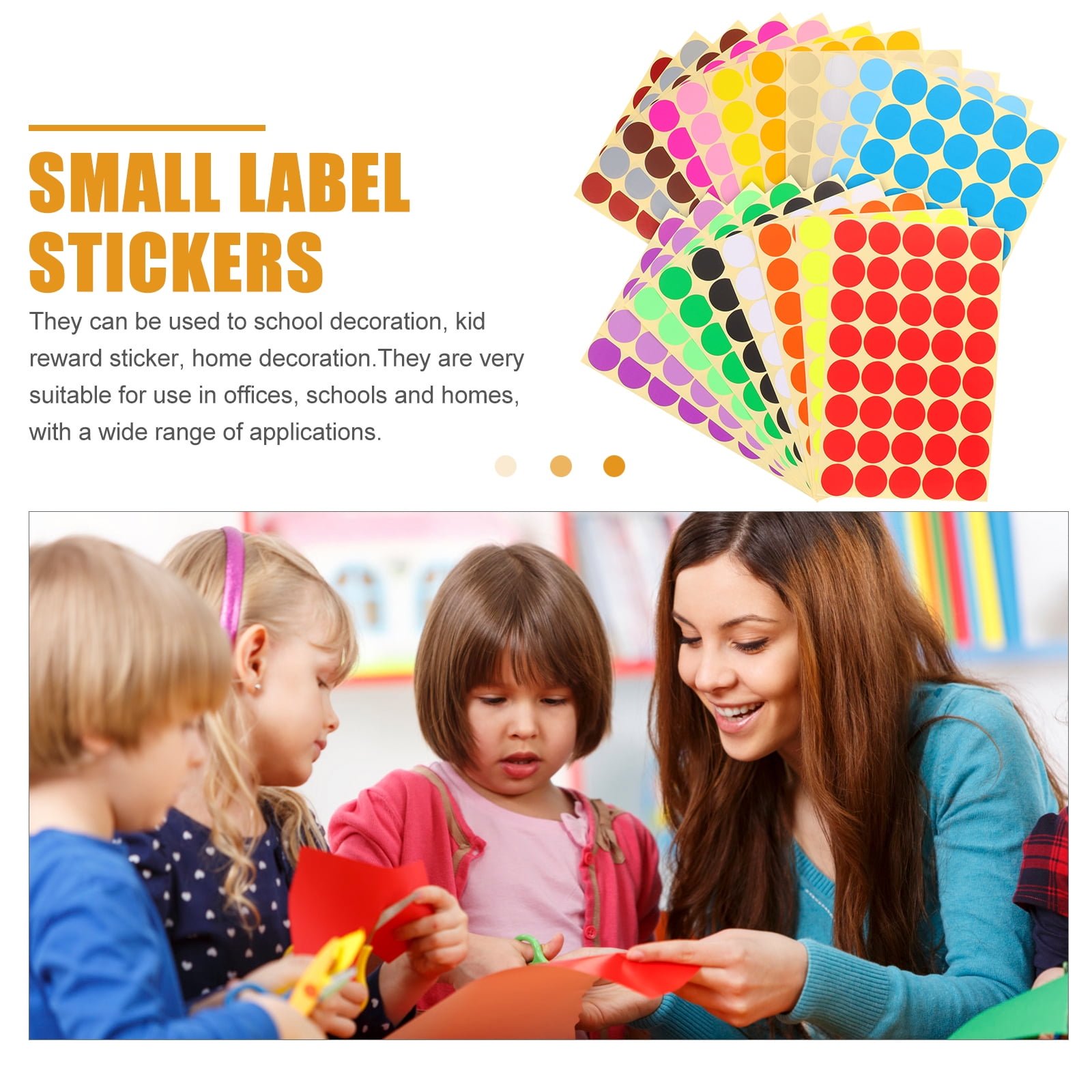 Colored Labels Stickers Simple Design 20 Sheets 8.3X5.4In - Walmart.com