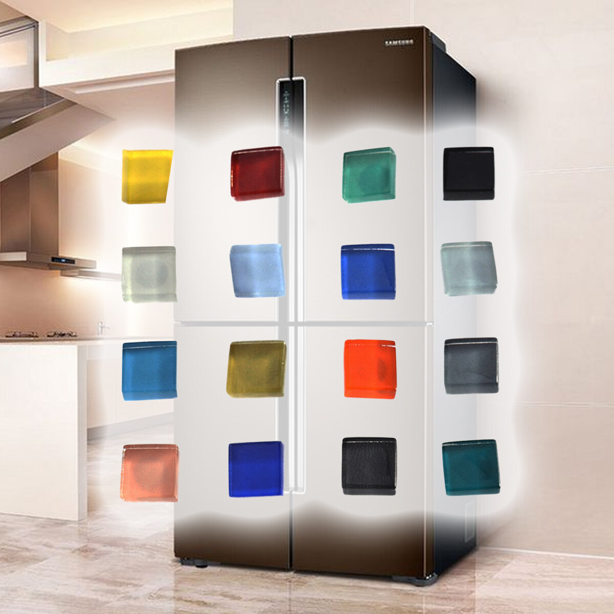 NICEMAL 20pcs Fridge Magnets Crystal Glass Fridge Sticker Mosaic ...