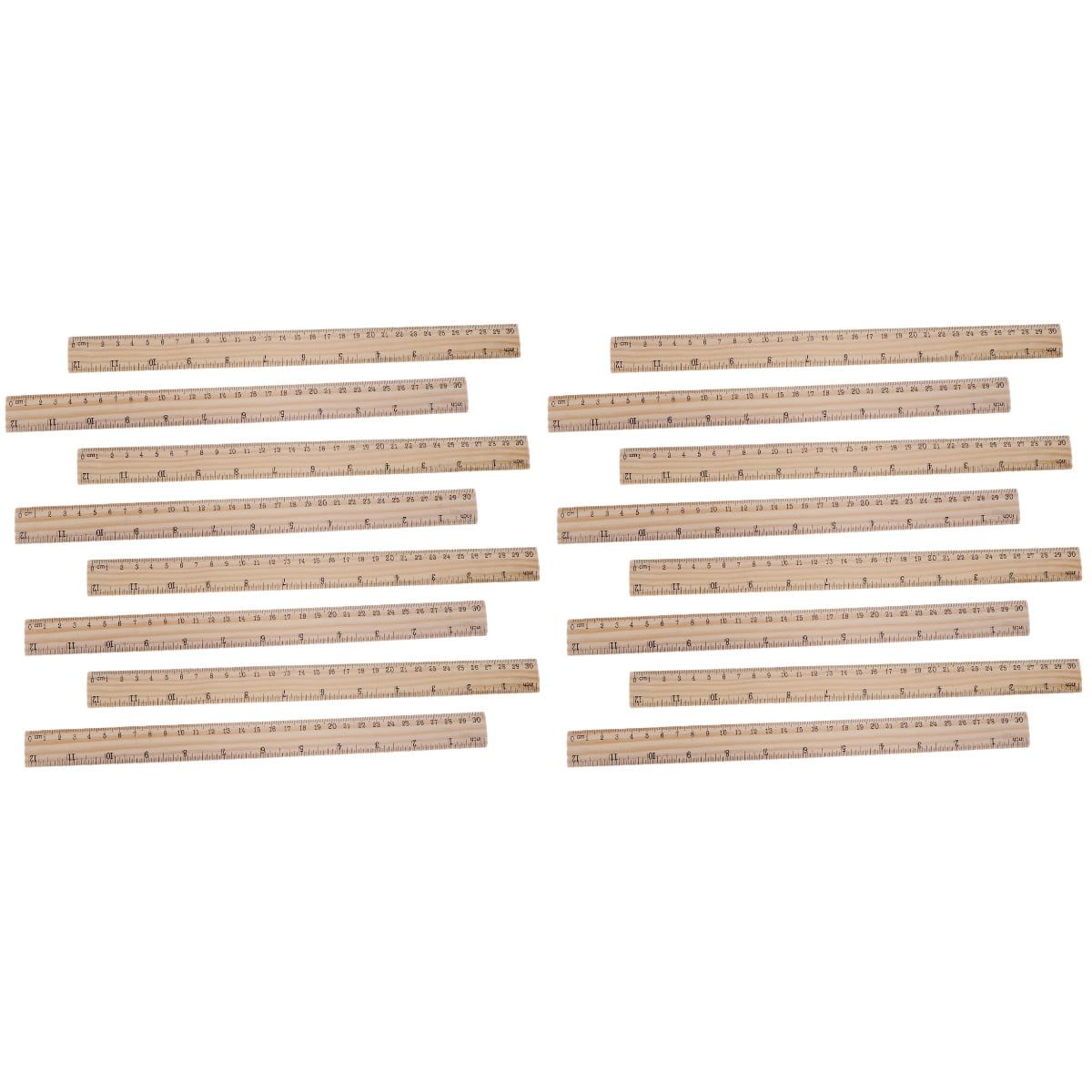 NICEMAL 24 pcs 30cm Bamboo Ruler Wooden DIY Yardstick Tailoring Bamboo ...